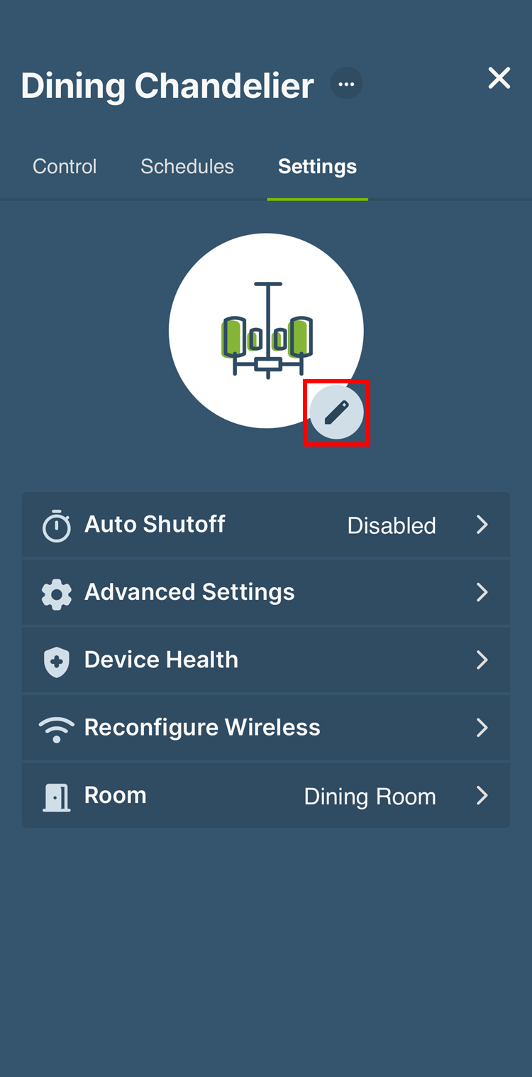 My Leviton Changing your device icon – My Leviton Support